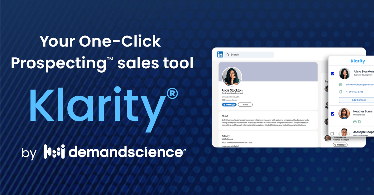 Klarity by DemandScience Makes ‘One-Click Prospecting’ a Reality for ...